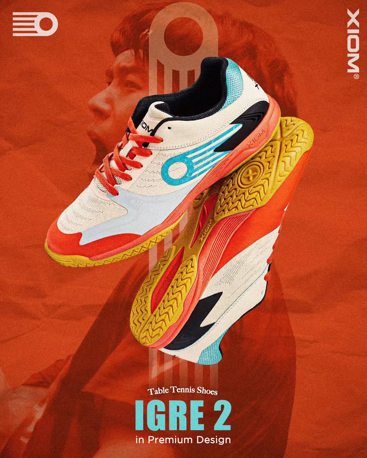 XIOM FT IGRE 2 Table Tennis Shoes - Beige X Red - P4,140 : PingPongOnline.com, Table Tennis ...